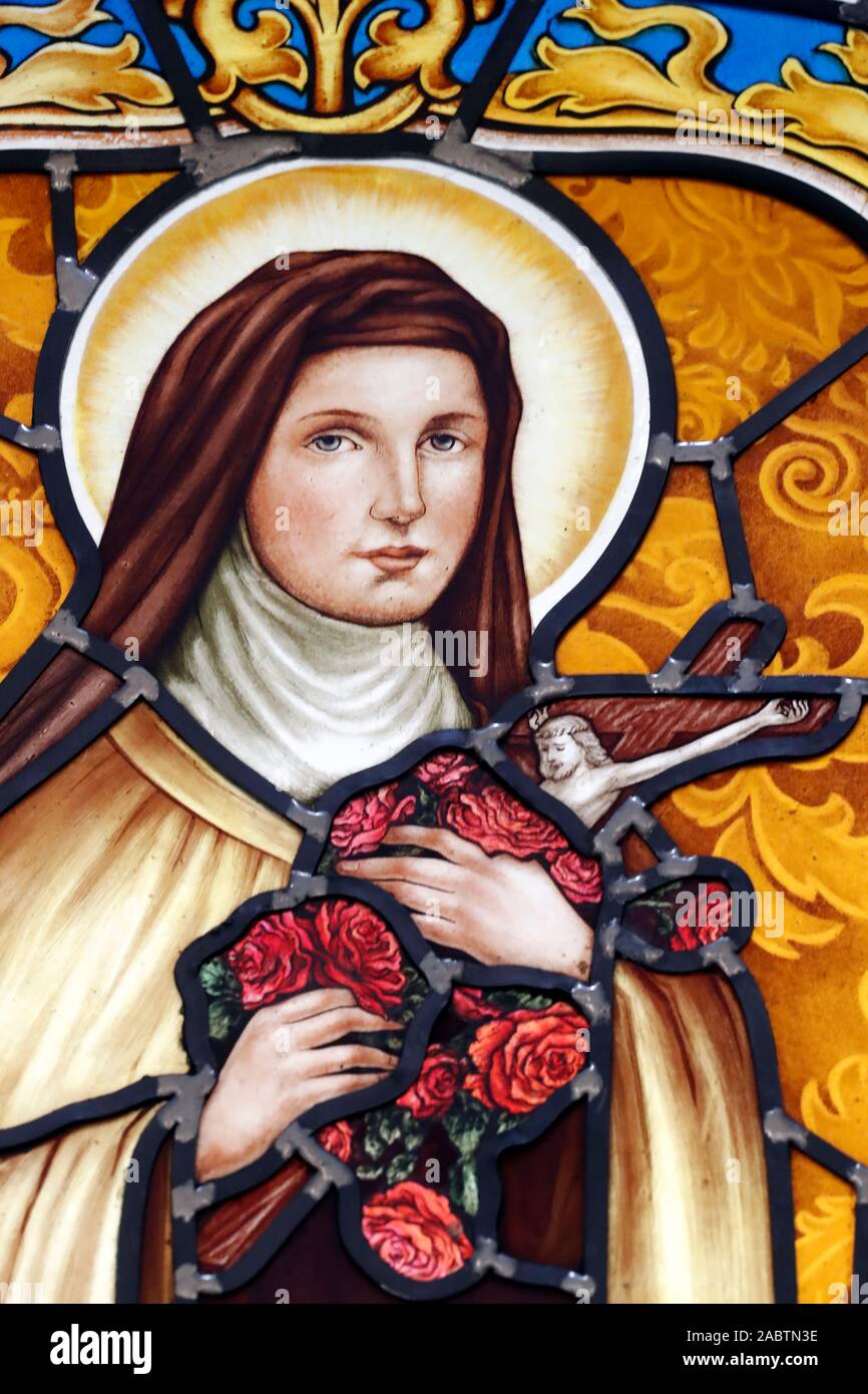 Saint Therese of the Child Jesus and the Holy Face. Stained glass ...
