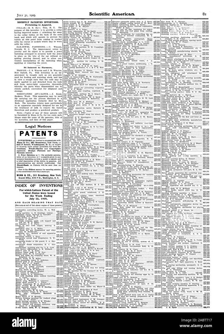 Legal notices patents patents secured hi-res stock photography and ...