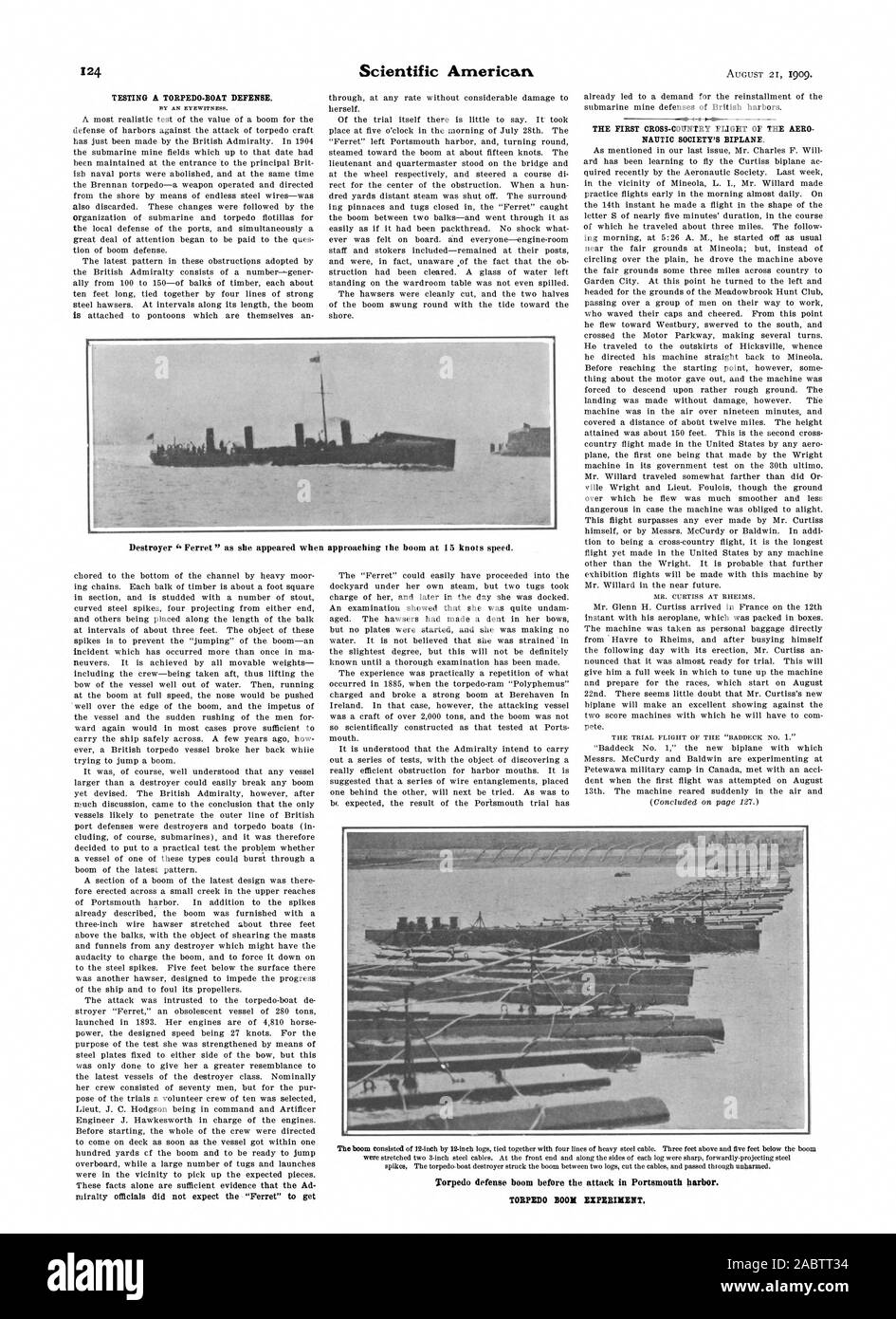 TESTING A TORPEDO-BOAT DEFENSE. THE FIRST CROSS-COUNTRY FLIGHT OF THE ...