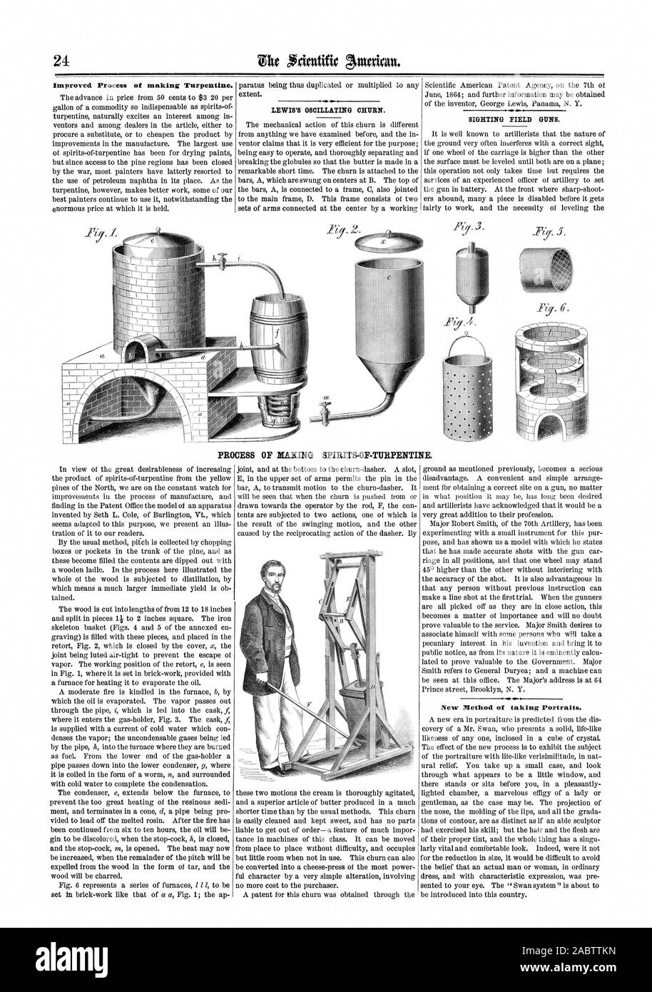 24 Improved Process of making Turpentine. LEWIS'S OSCILLATING CHURN ...