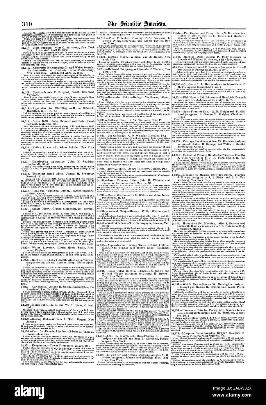 Patented 1866 hi-res stock photography and images - Alamy