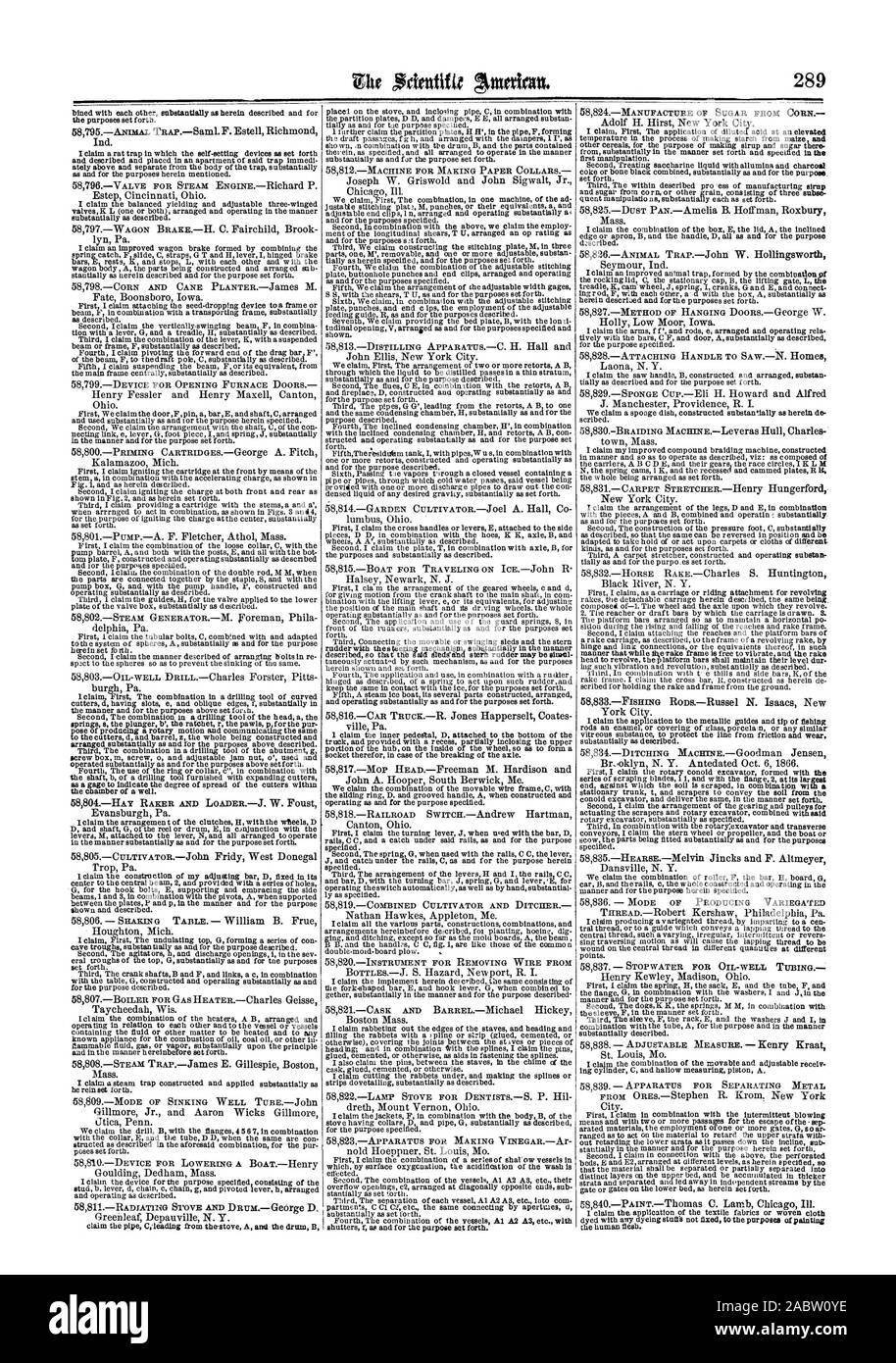 Patented 1866 hi-res stock photography and images - Alamy