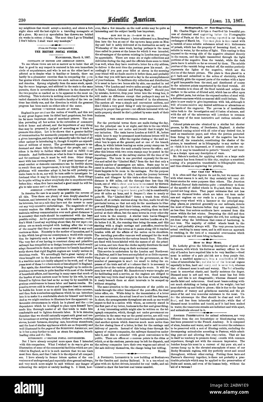 THE BRITISH POSTAL SYSTEM. AM1.41. Our Cast Car Wheels. .00.0 ...