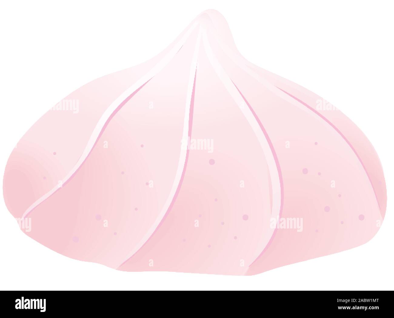 One White and pink marshmallow isolated on white background. Vector ...