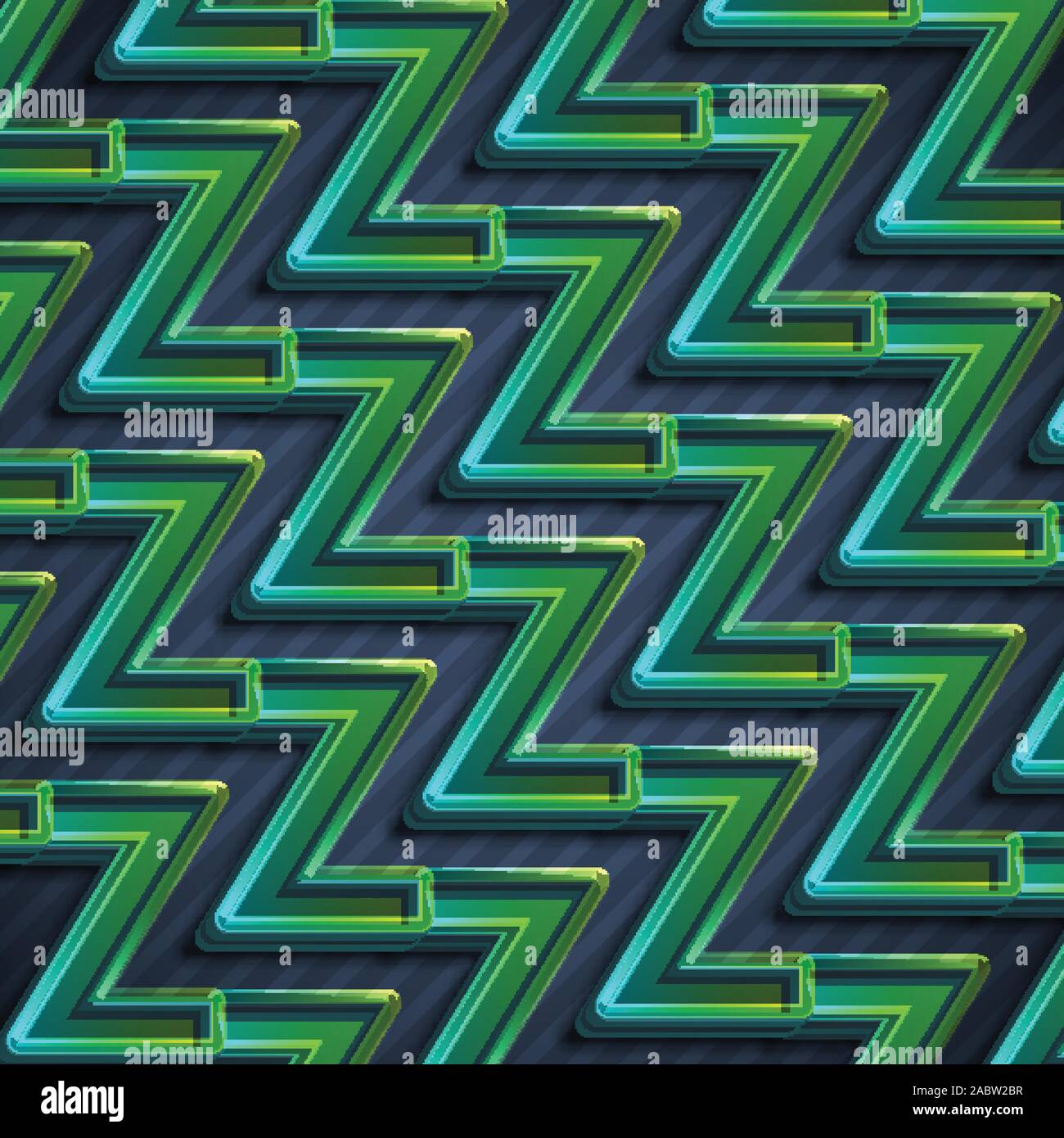 Colorful green zigzag abstract background, vector illustration Stock ...