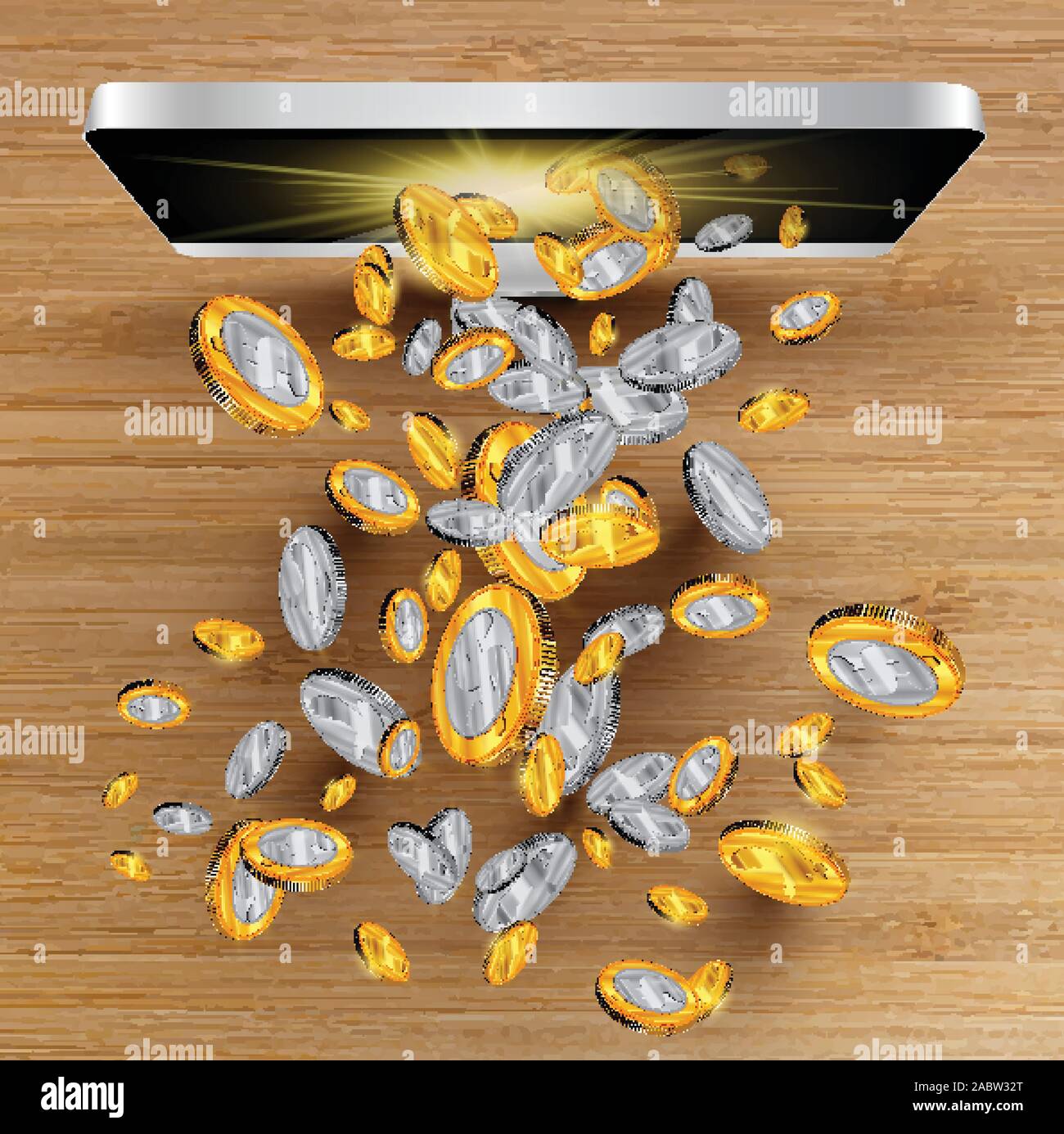 Hand from screen phone Stock Vector Images - Alamy