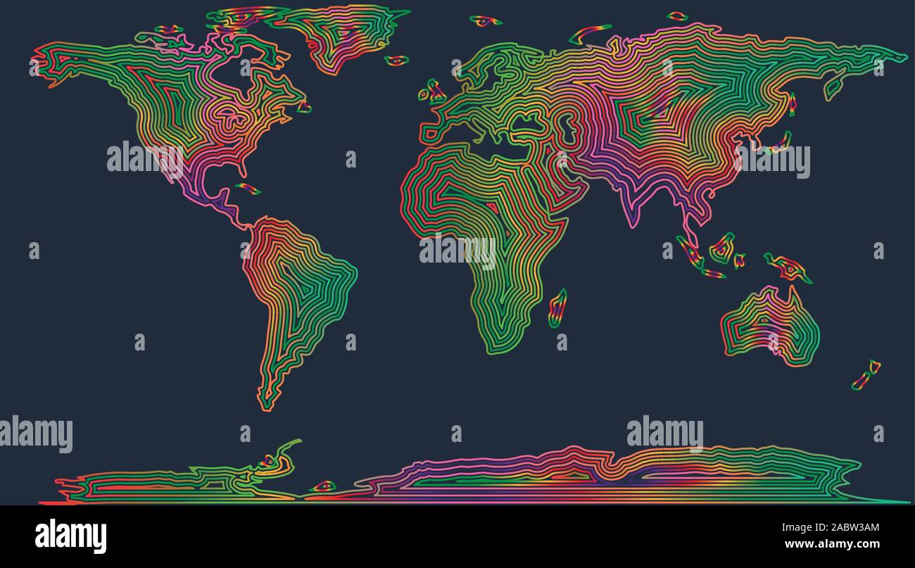Colorful map of the world, vector illustration Stock Vector Image & Art ...