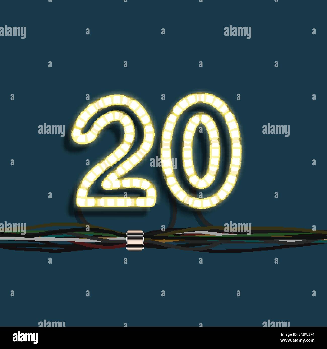 Neon garland number, vector Stock Vector Image & Art - Alamy