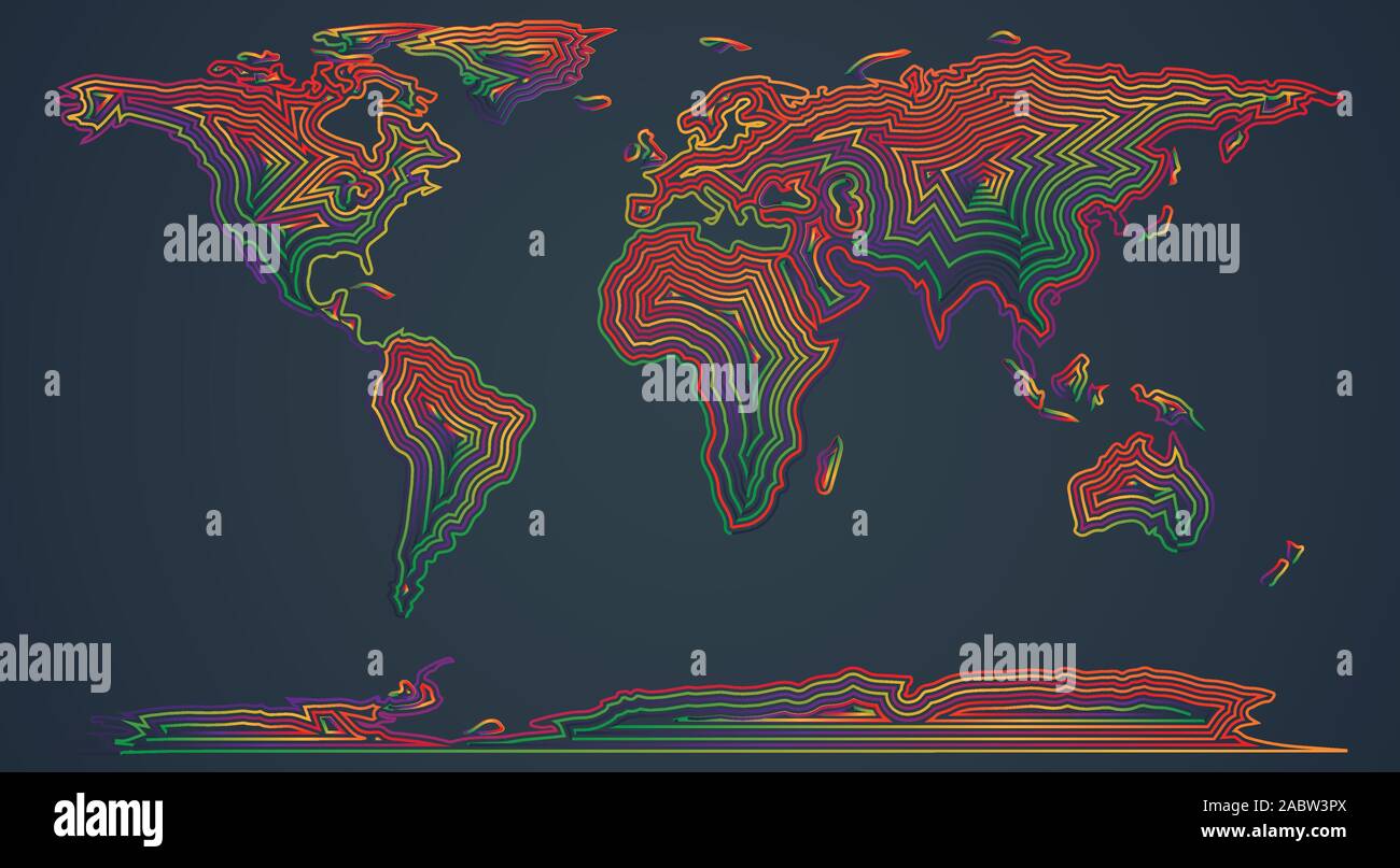 Colorful map of the world, vector illustration Stock Vector Image & Art ...