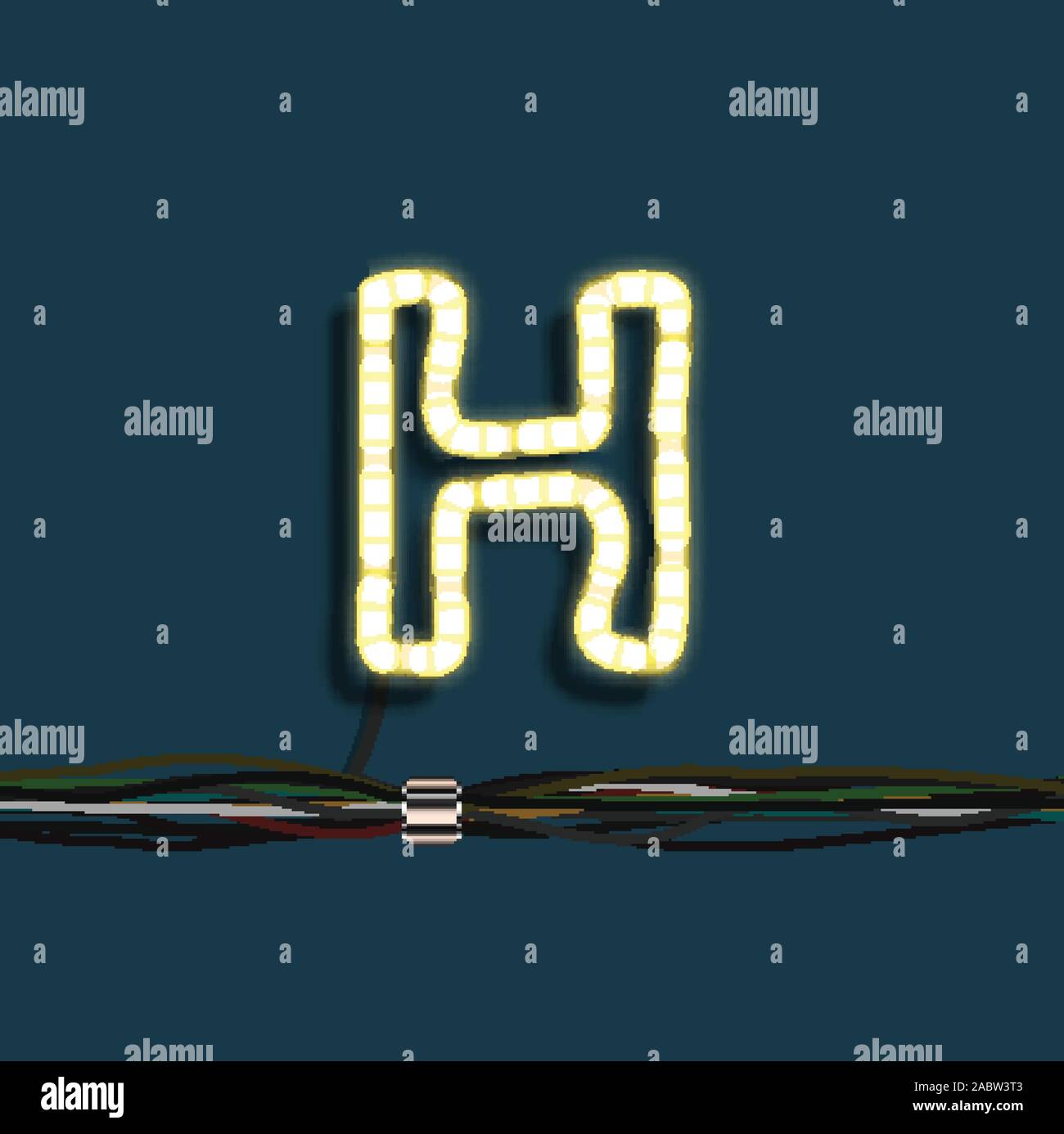 Illuminated letter h Stock Vector Images - Alamy