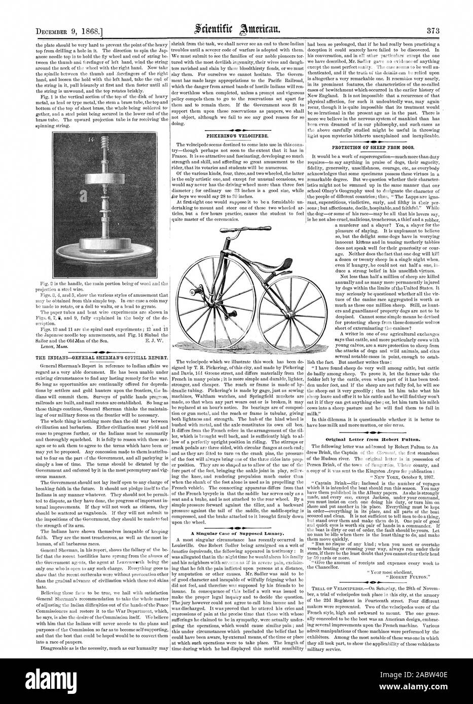 Original Letter from Robert Fulton., scientific american, 1868-12-09 ...