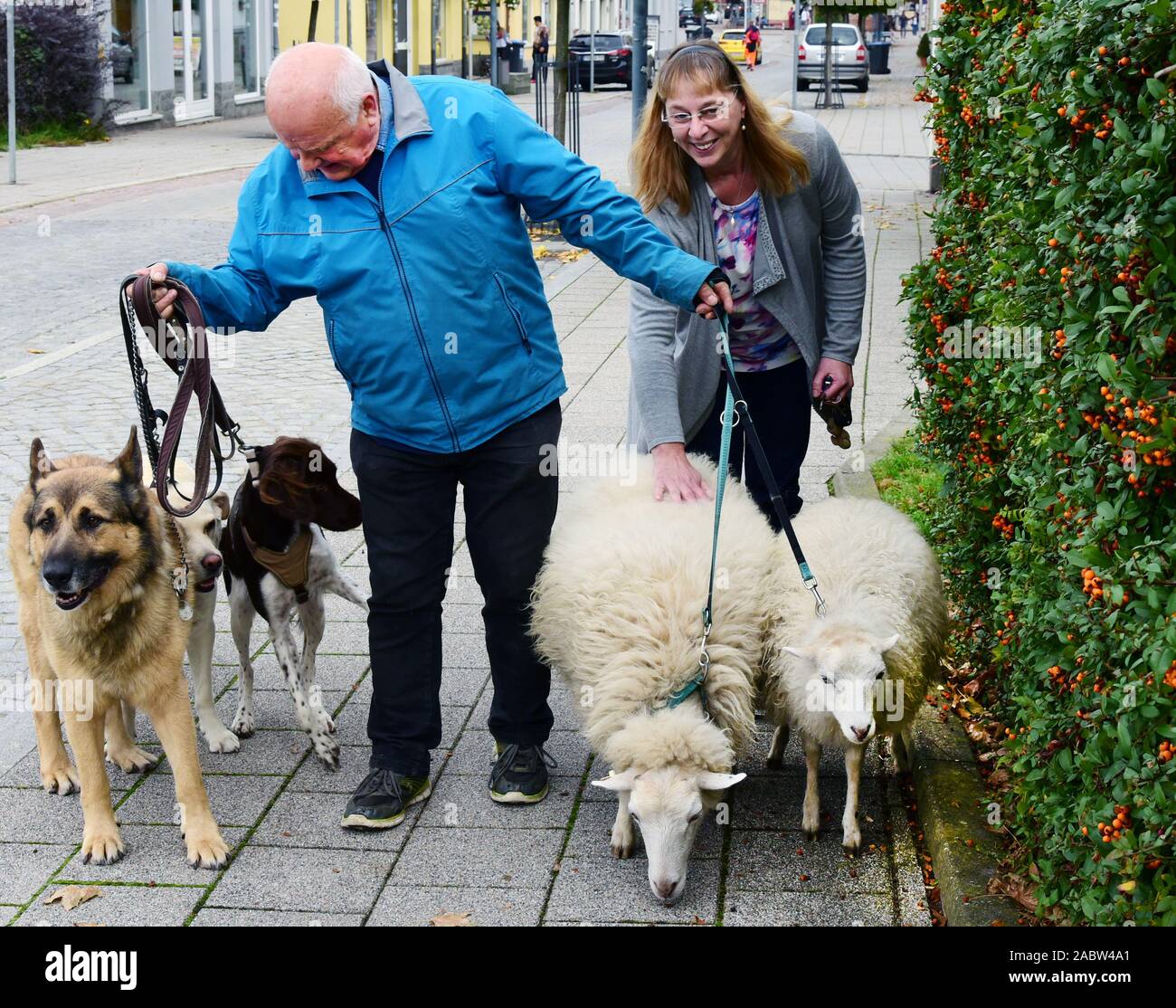 Schkeuditz, Germany. 21st Oct, 2019. Werner Dreßler walking with his ...