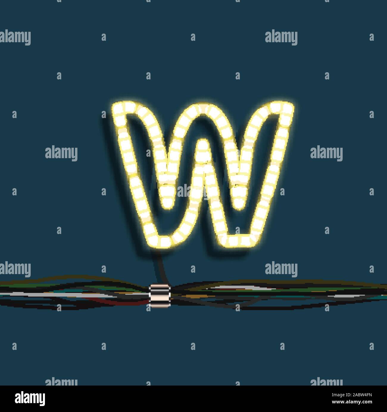 Neon letter w Stock Vector Images - Alamy