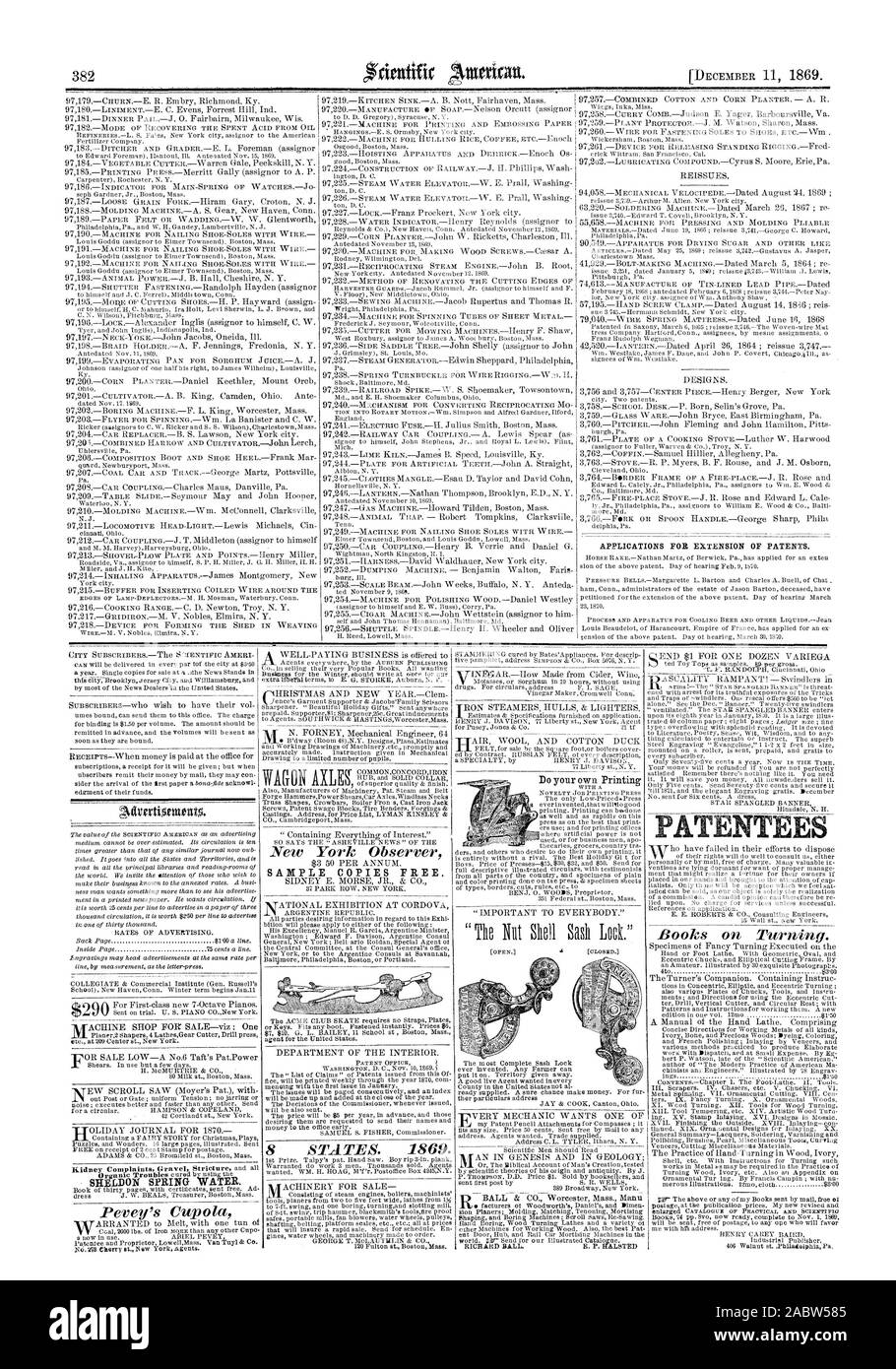 APPLICATIONS FOR EXTENSION OF PATENTS. SHELDON SPRING WATER. SAMPLE ...