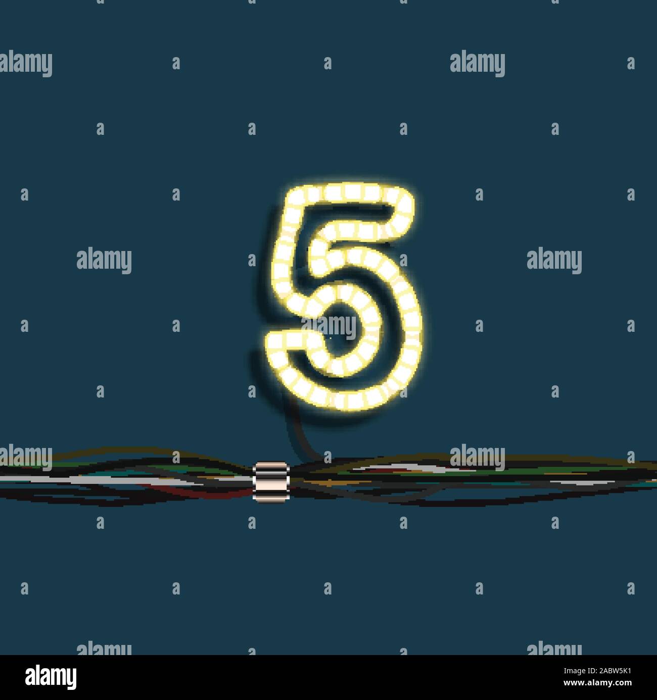 Neon garland number, vector Stock Vector Image & Art - Alamy