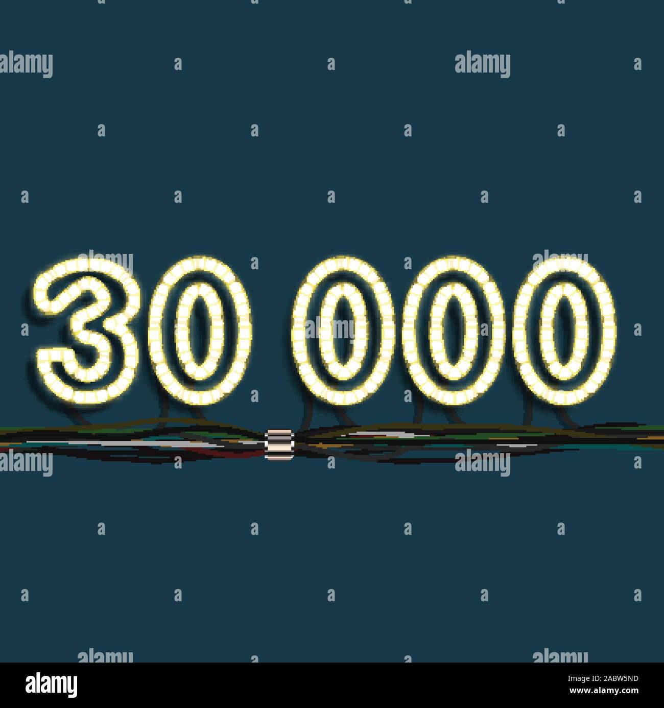 Neon garland number, vector Stock Vector Image & Art - Alamy