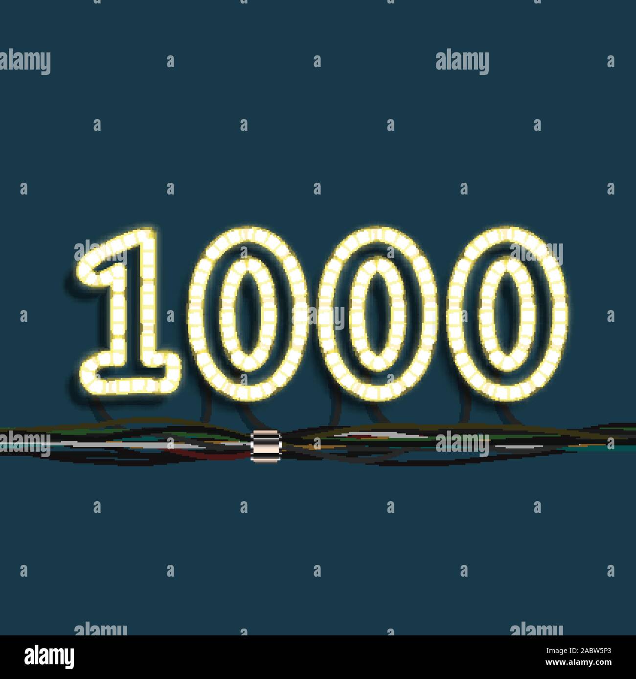 Neon garland number, vector Stock Vector Image & Art - Alamy