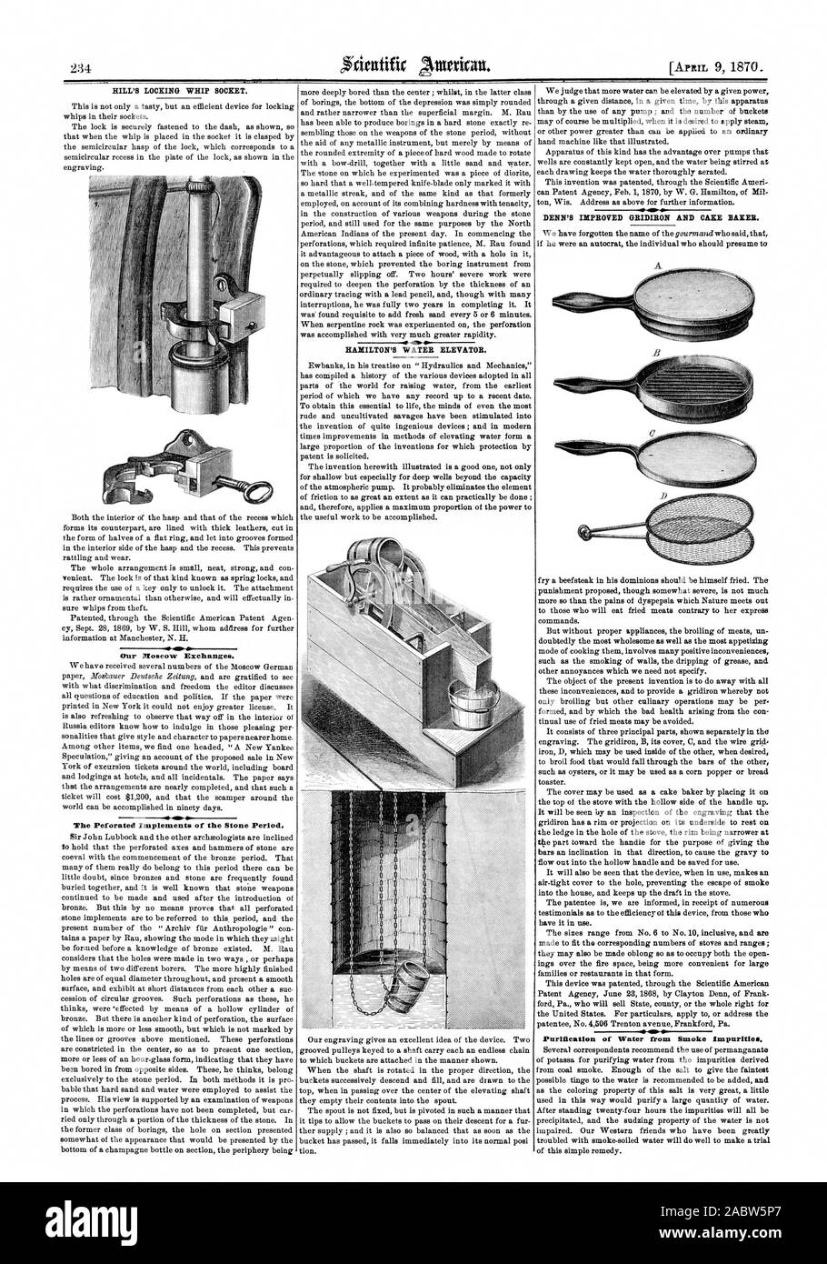 4 . HAMILTON'S WATER ELEVATOR. Purification of Water from Smoke ...
