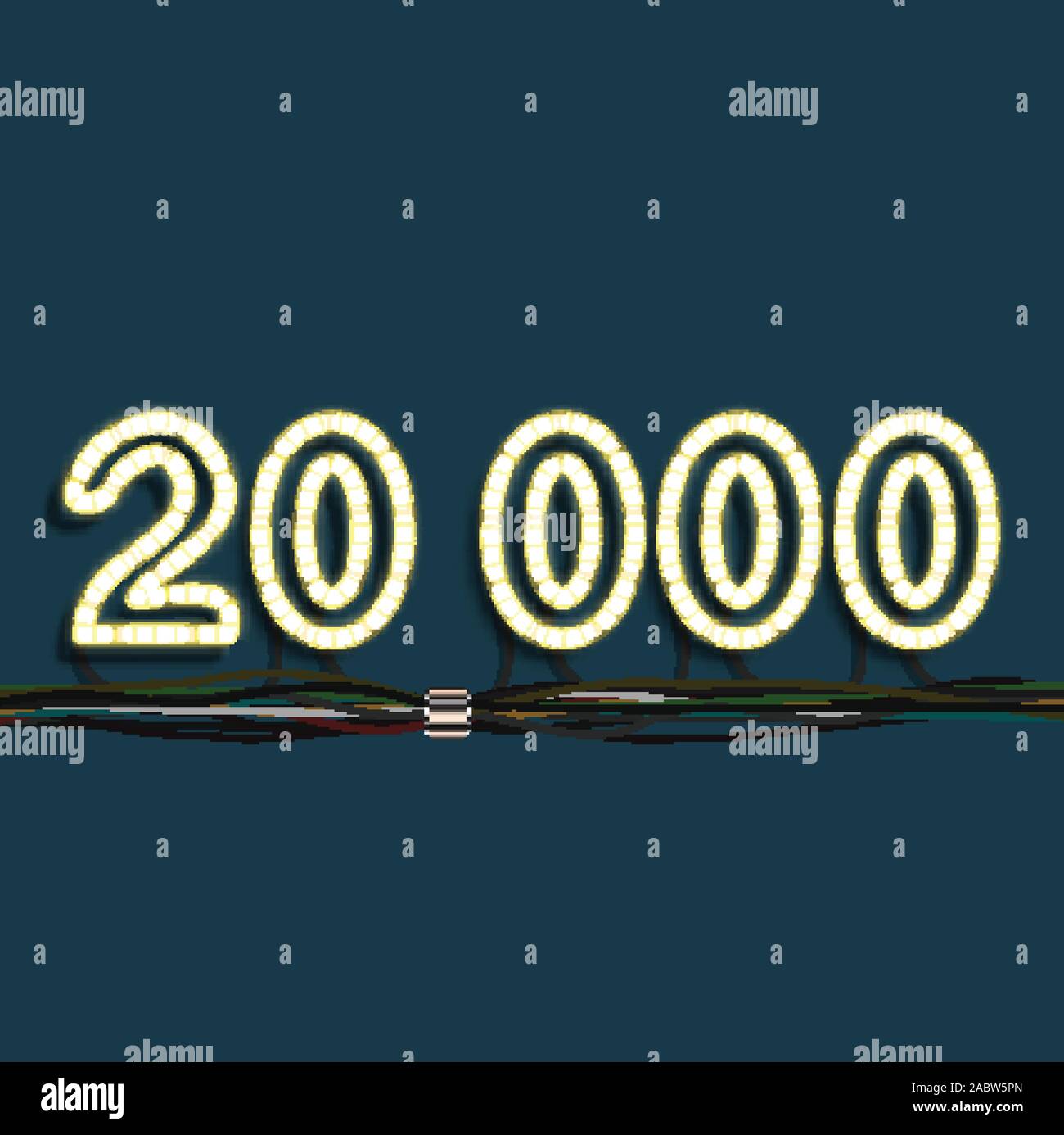 Neon garland number, vector Stock Vector Image & Art - Alamy