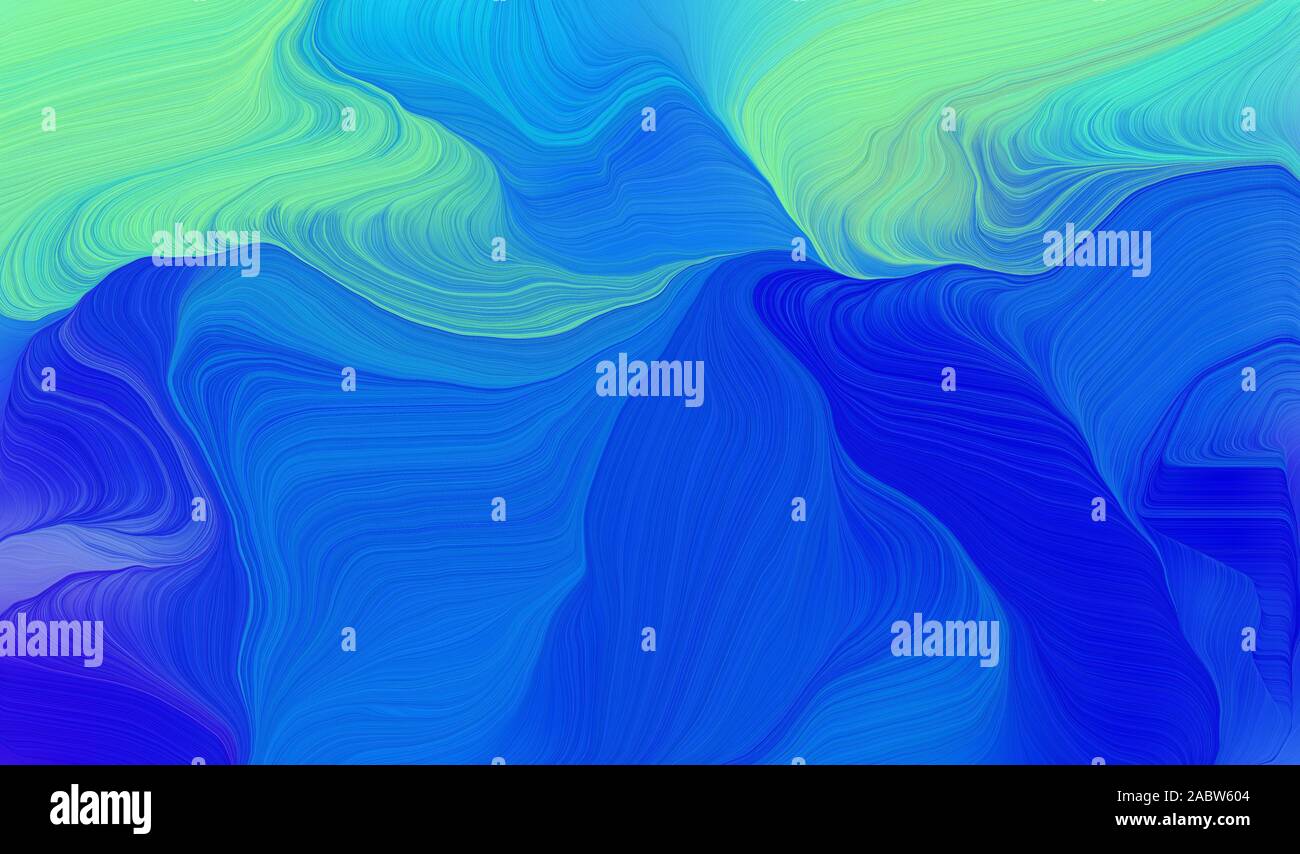 modern soft curvy waves background design with strong blue, medium aqua ...