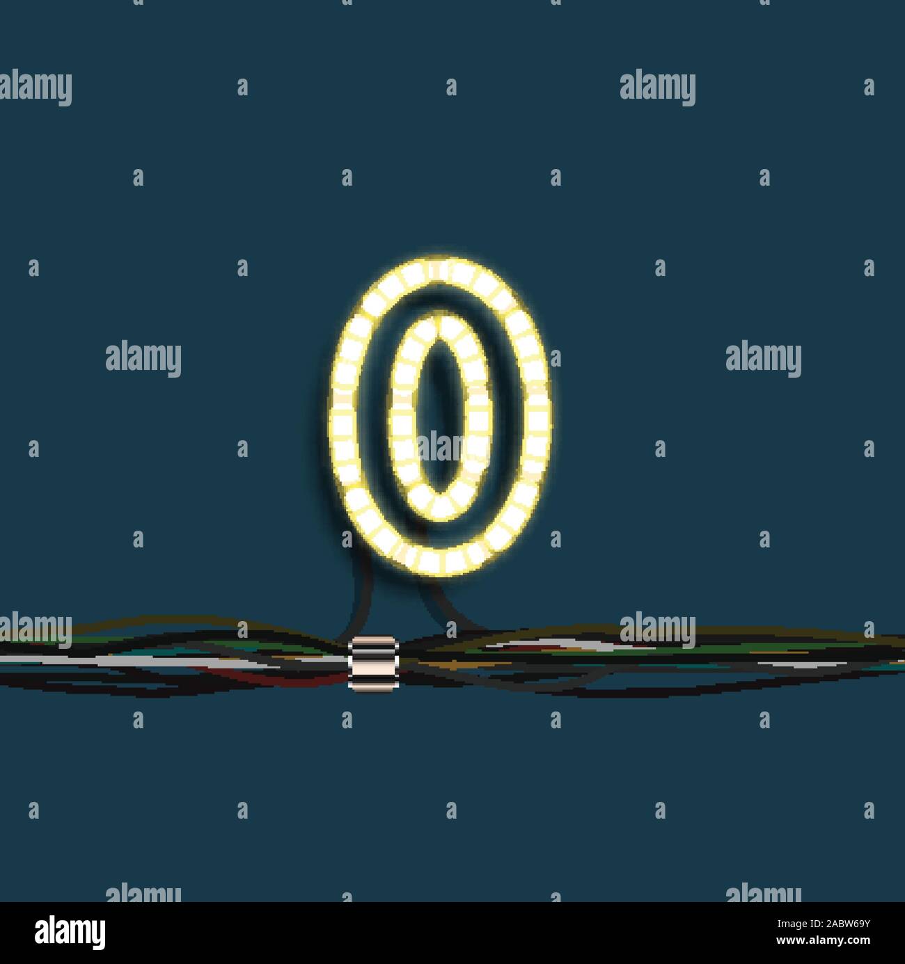 Neon garland number, vector Stock Vector Image & Art - Alamy