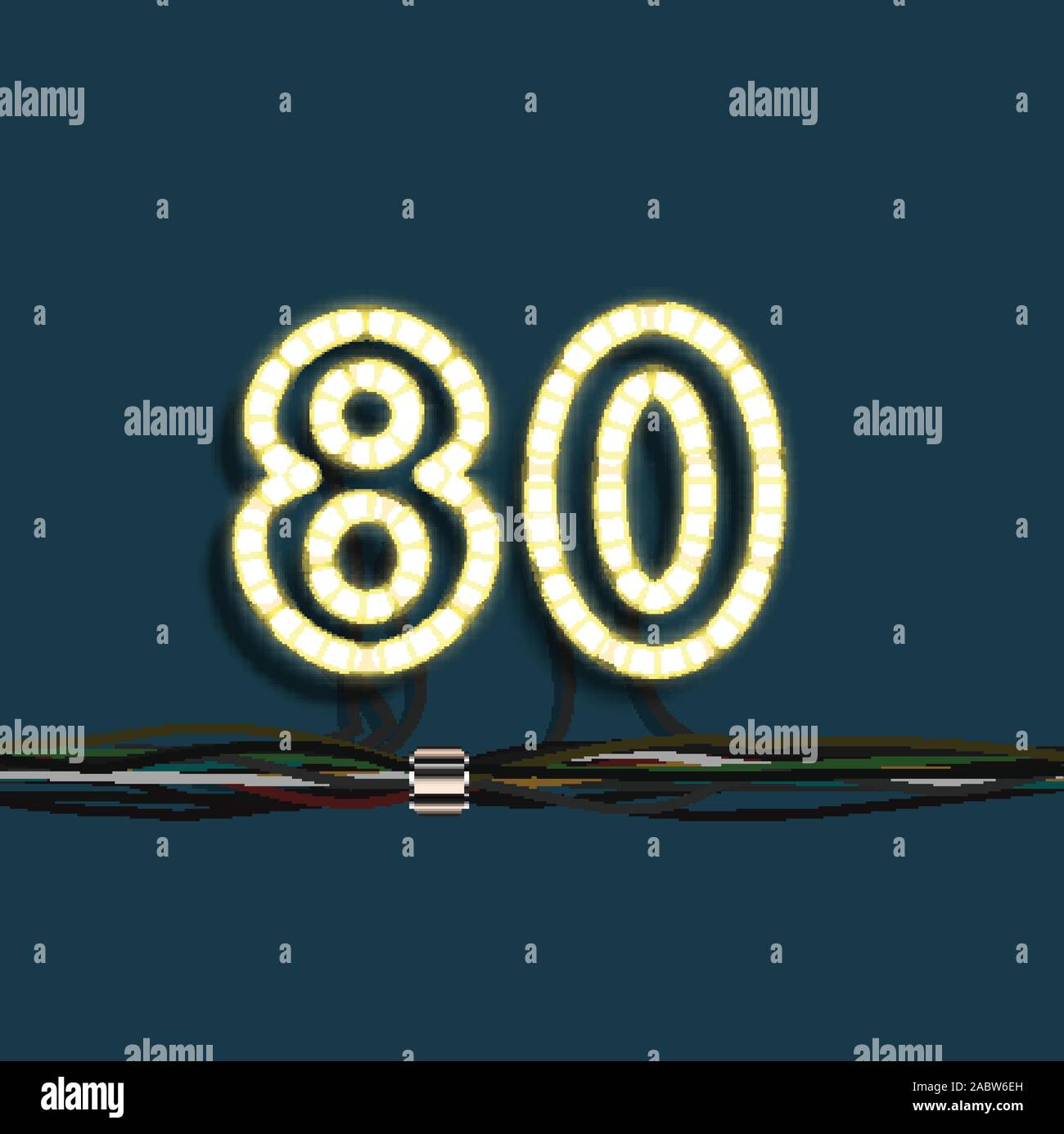 Neon garland number, vector Stock Vector Image & Art - Alamy