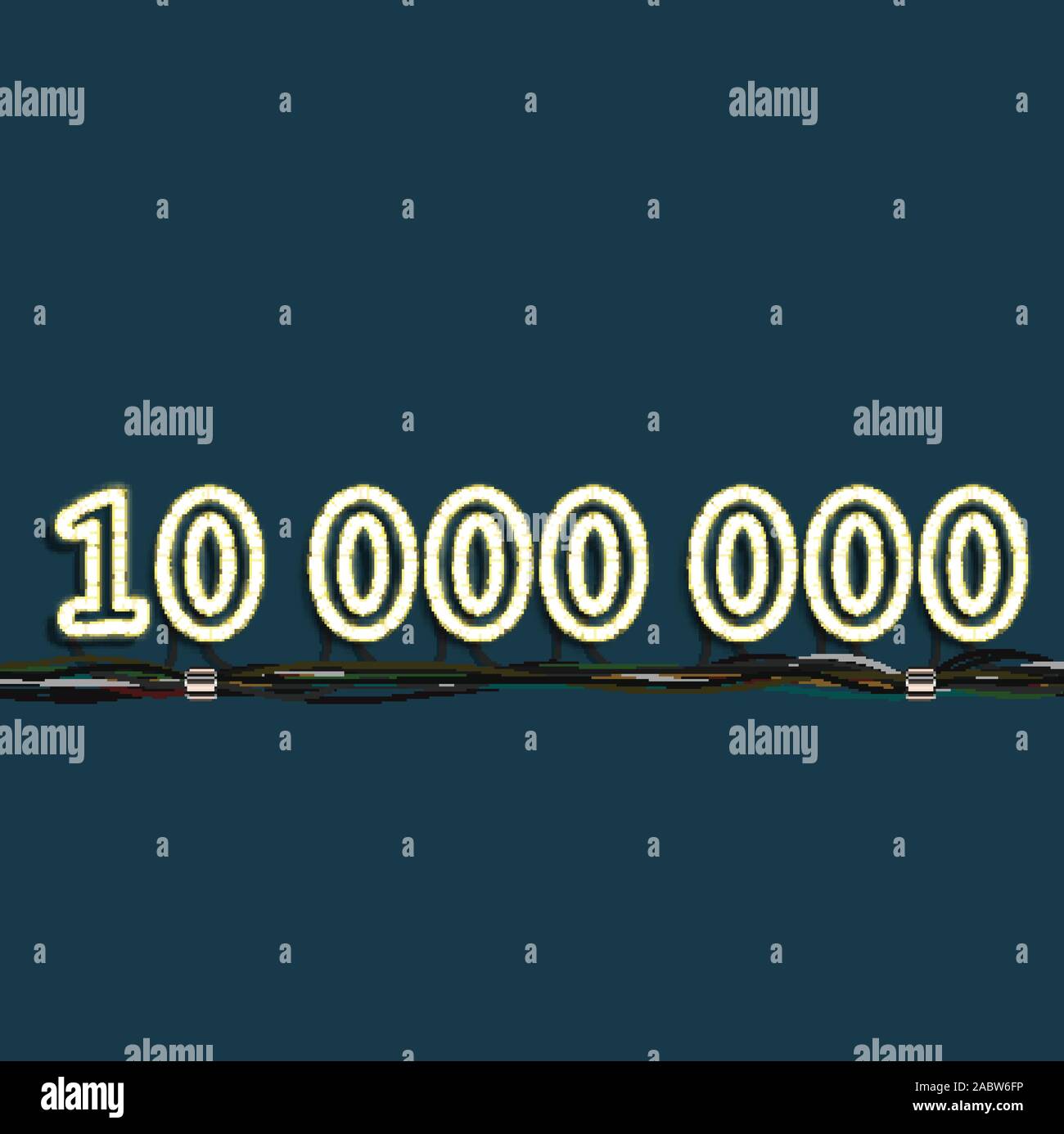 Neon garland number, vector Stock Vector Image & Art - Alamy