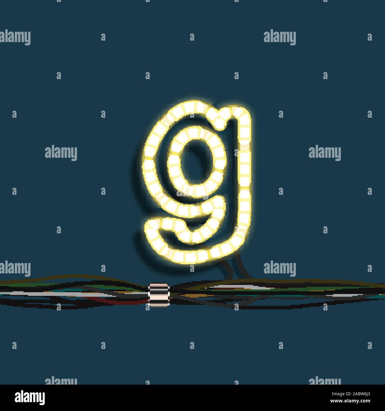 Neon garland letter, vector Stock Vector Image & Art - Alamy
