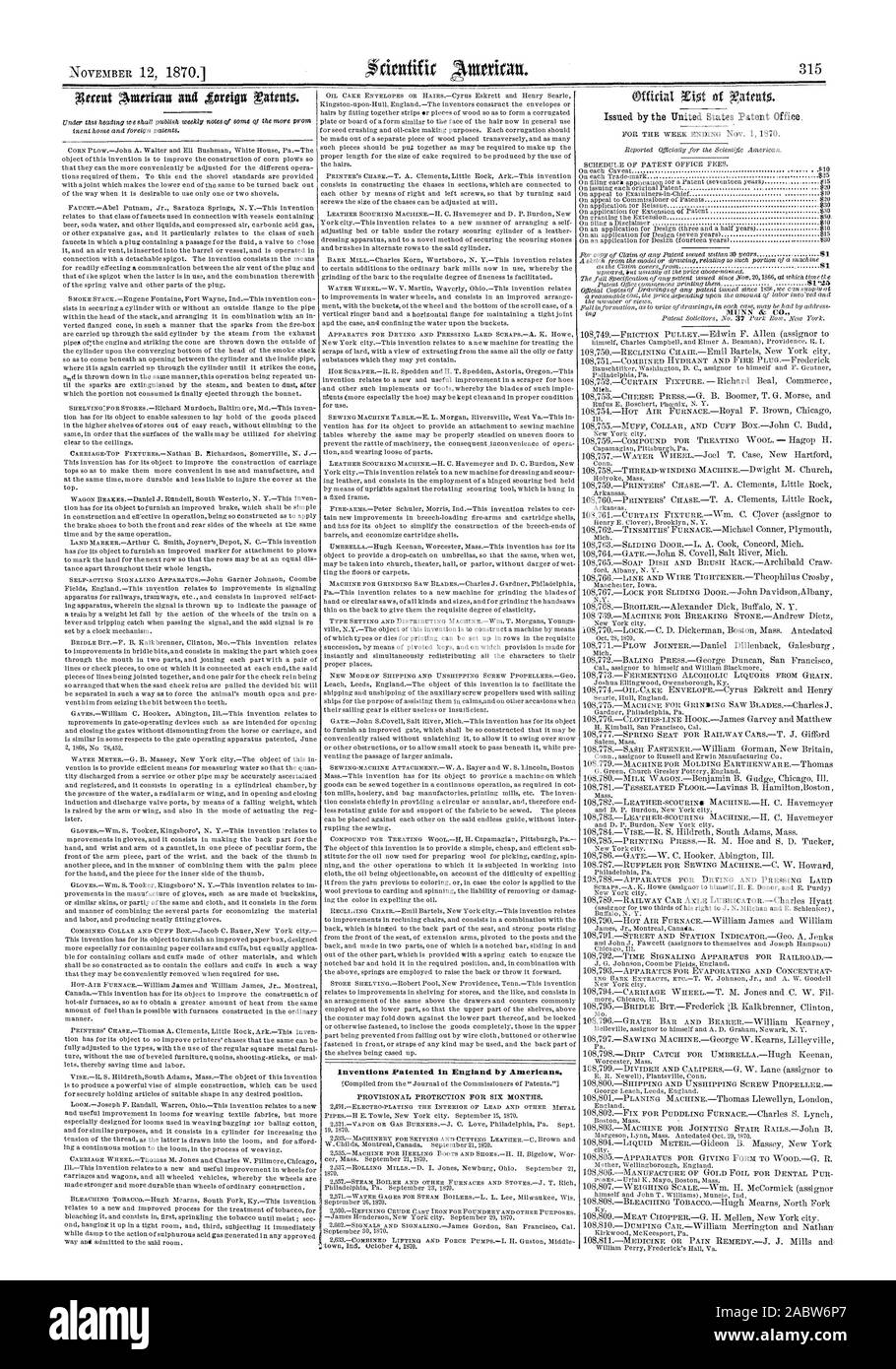 Patented 1870 hi-res stock photography and images - Alamy