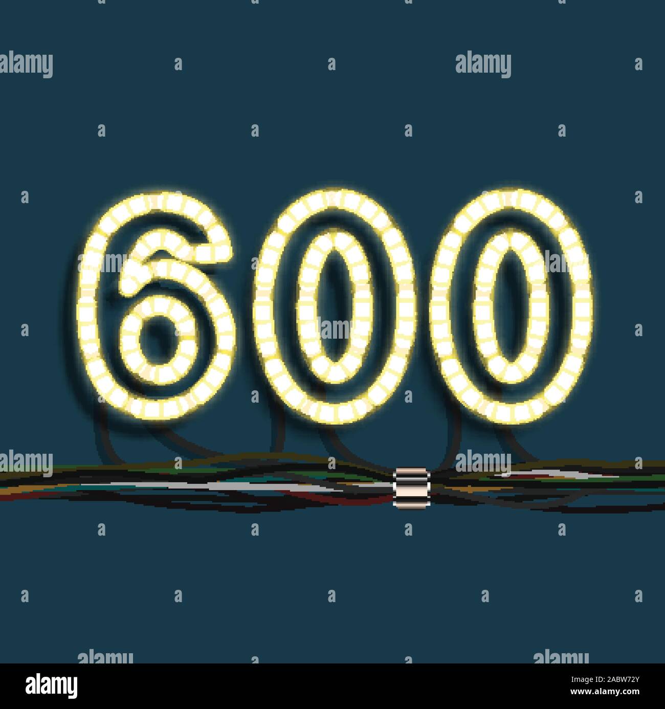 Neon garland number, vector Stock Vector Image & Art - Alamy
