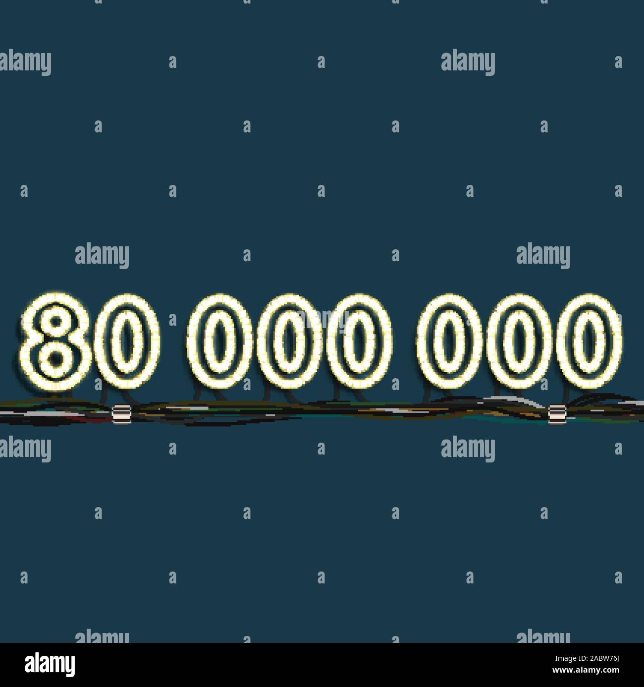 Neon garland number, vector Stock Vector Image & Art - Alamy