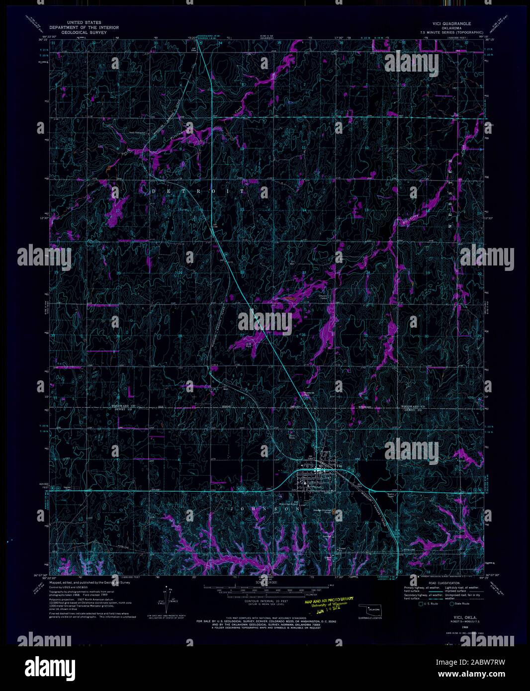 Map of vici oklahoma hi-res stock photography and images - Alamy