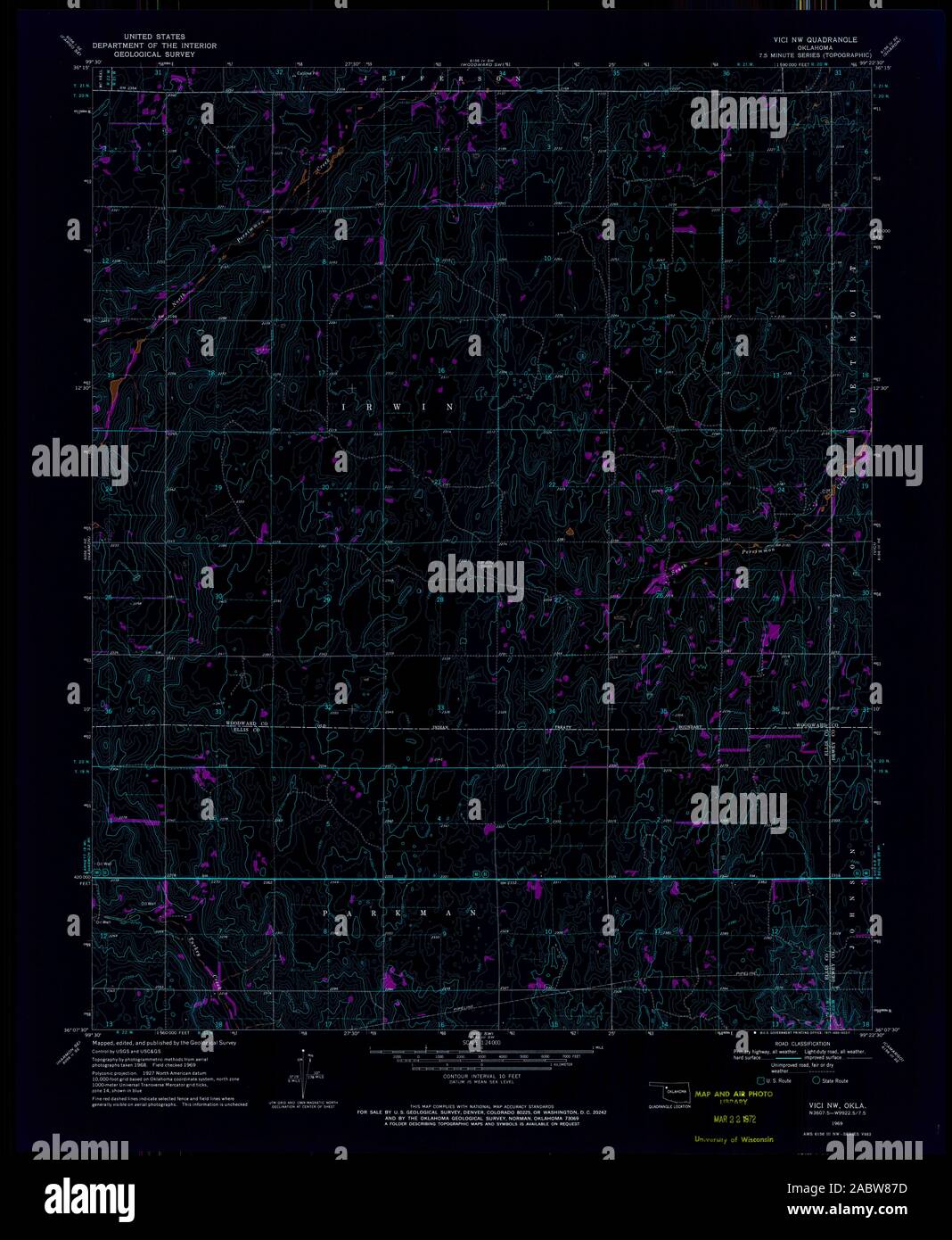 Map of vici oklahoma hi-res stock photography and images - Alamy