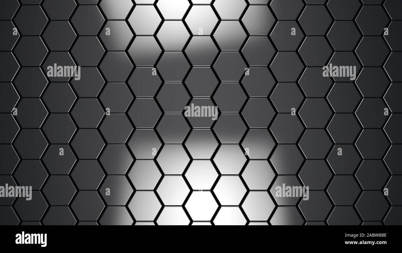 Abstract metallic hexagons background. 3d render illustration Stock ...