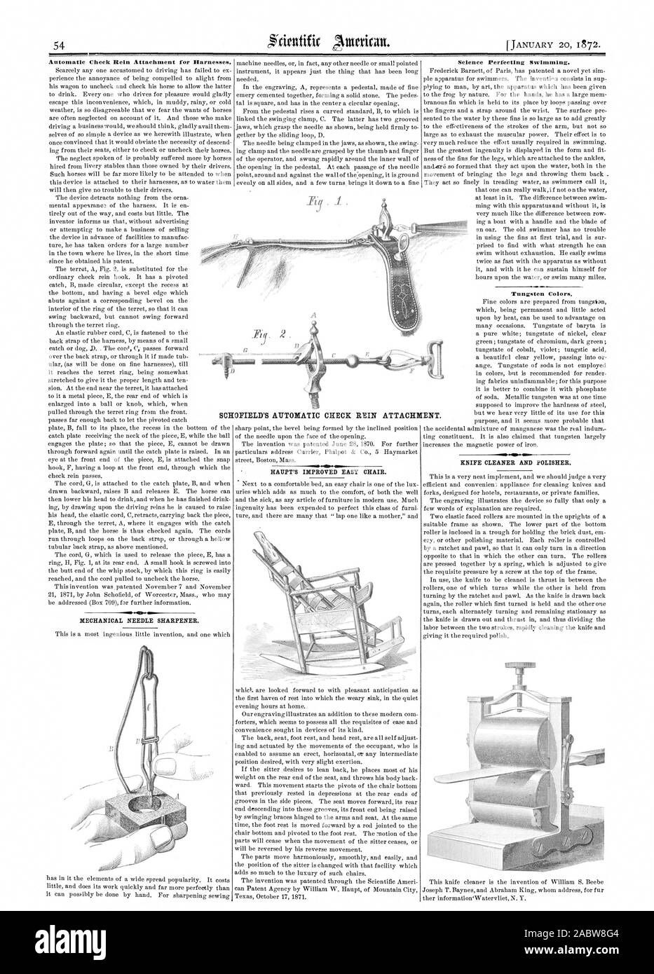 00.1 MECHANICAL NEEDLE SHARPENER. HAUPT'S IMPROVED EASY CHAIR. KNIFE ...