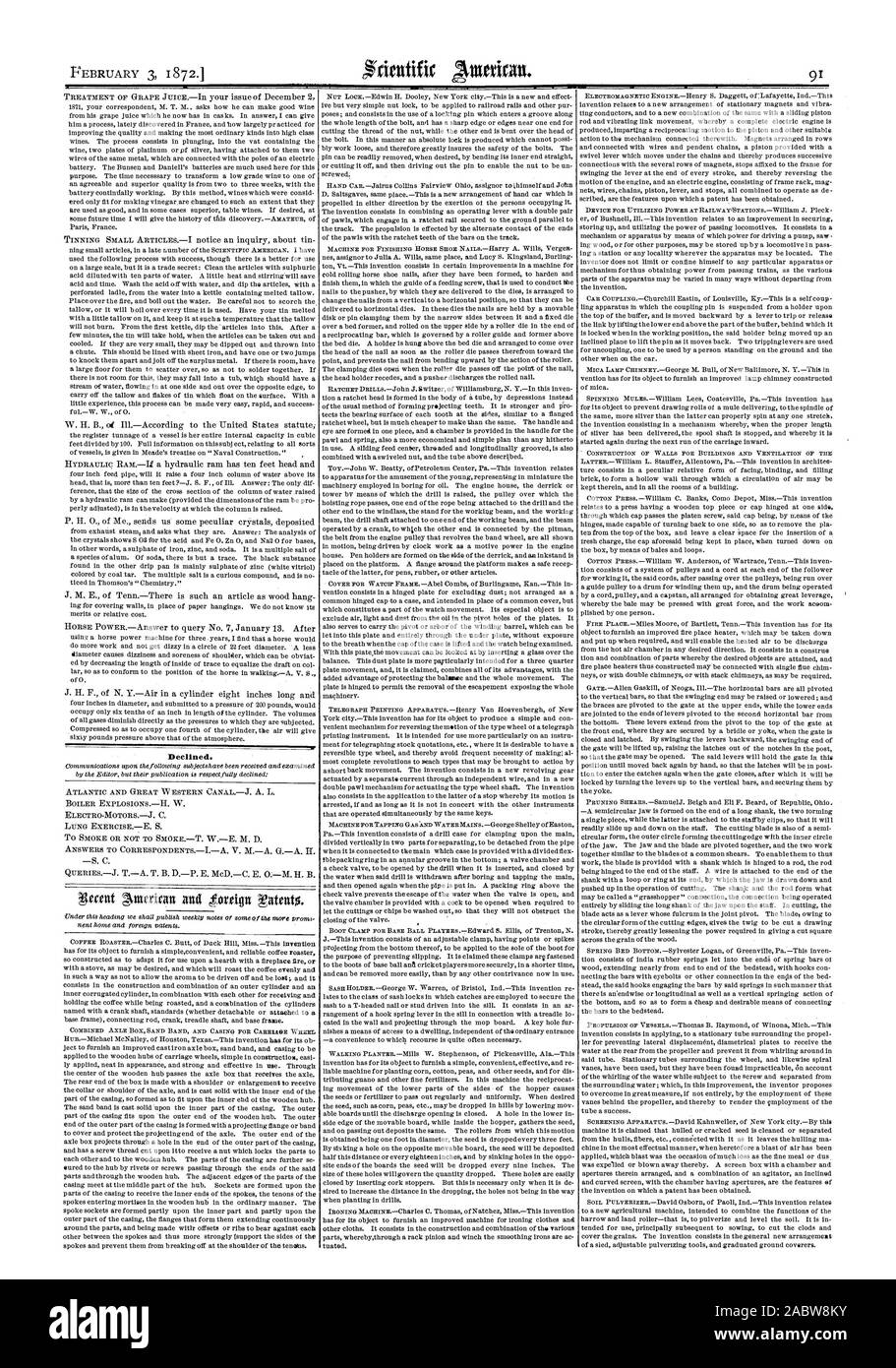 1872 scientific american hi-res stock photography and images - Alamy