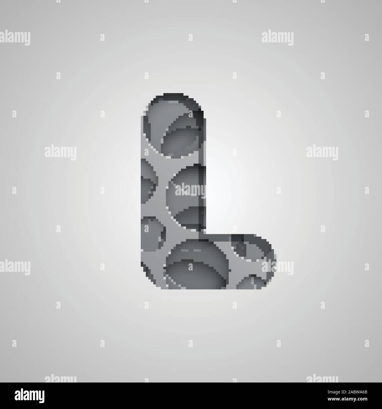 Layered 'hole' character from a fontset, vector Stock Vector Image ...