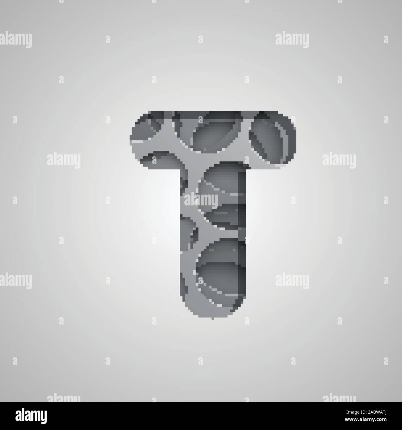Layered 'hole' character from a fontset, vector Stock Vector Image ...