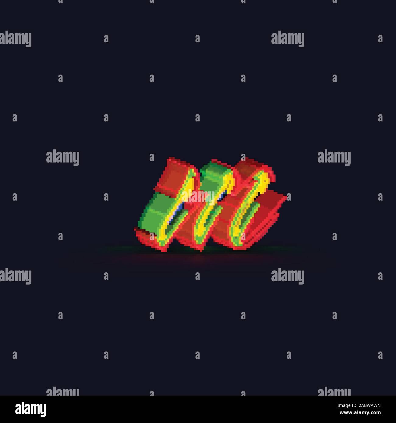 3D colorful character from a fontset, vector Stock Vector Image & Art ...