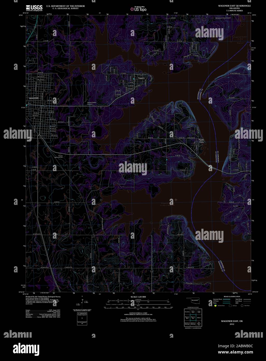 Map of wagoner oklahoma hi-res stock photography and images - Alamy