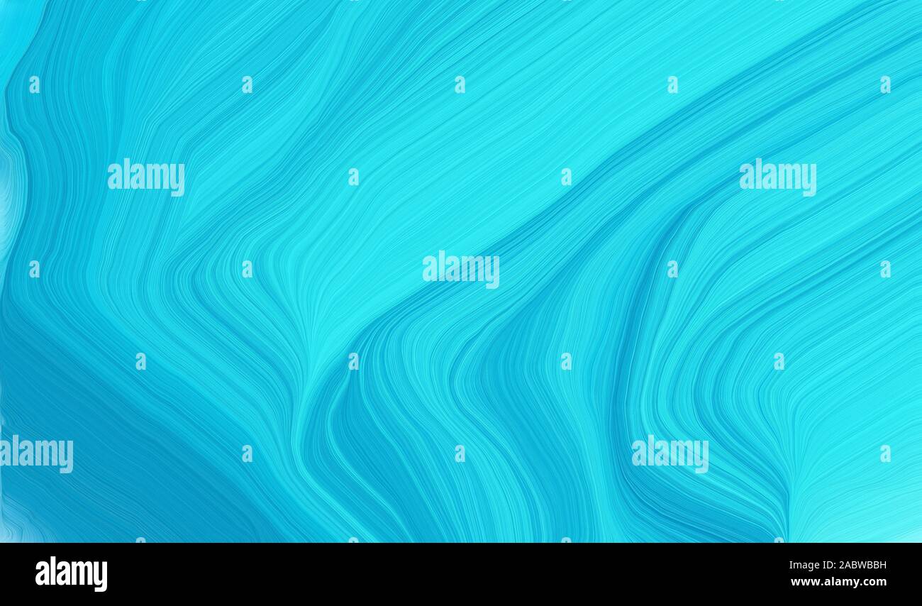 modern waves background design with bright turquoise, dark turquoise ...