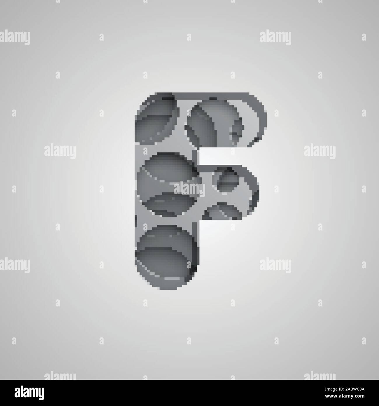 Layered 'hole' character from a fontset, vector Stock Vector Image ...