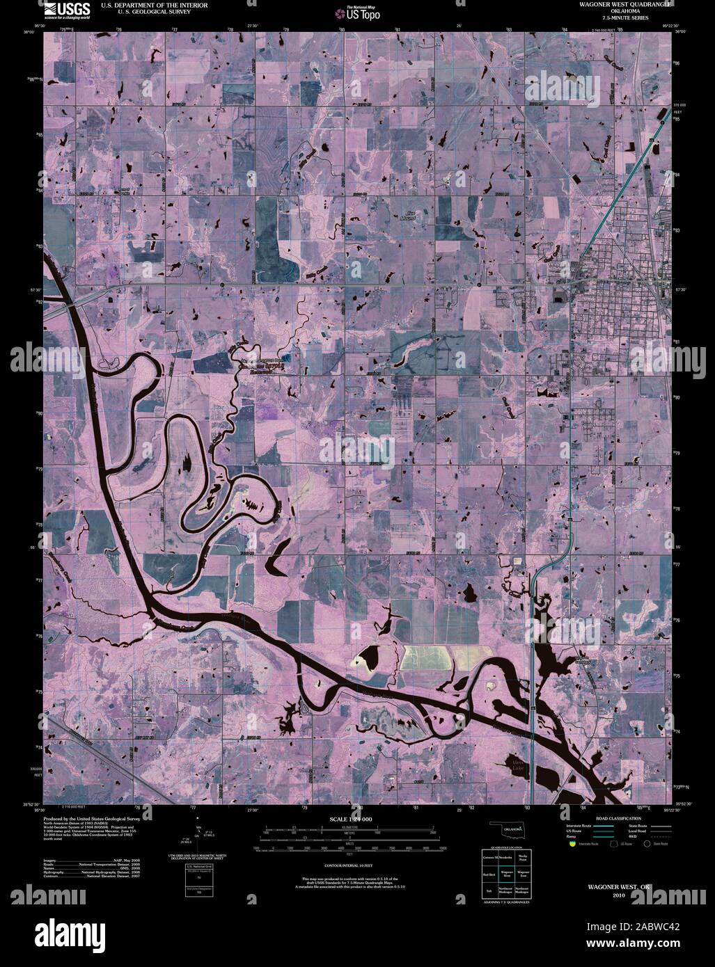 Map of wagoner oklahoma hi-res stock photography and images - Alamy