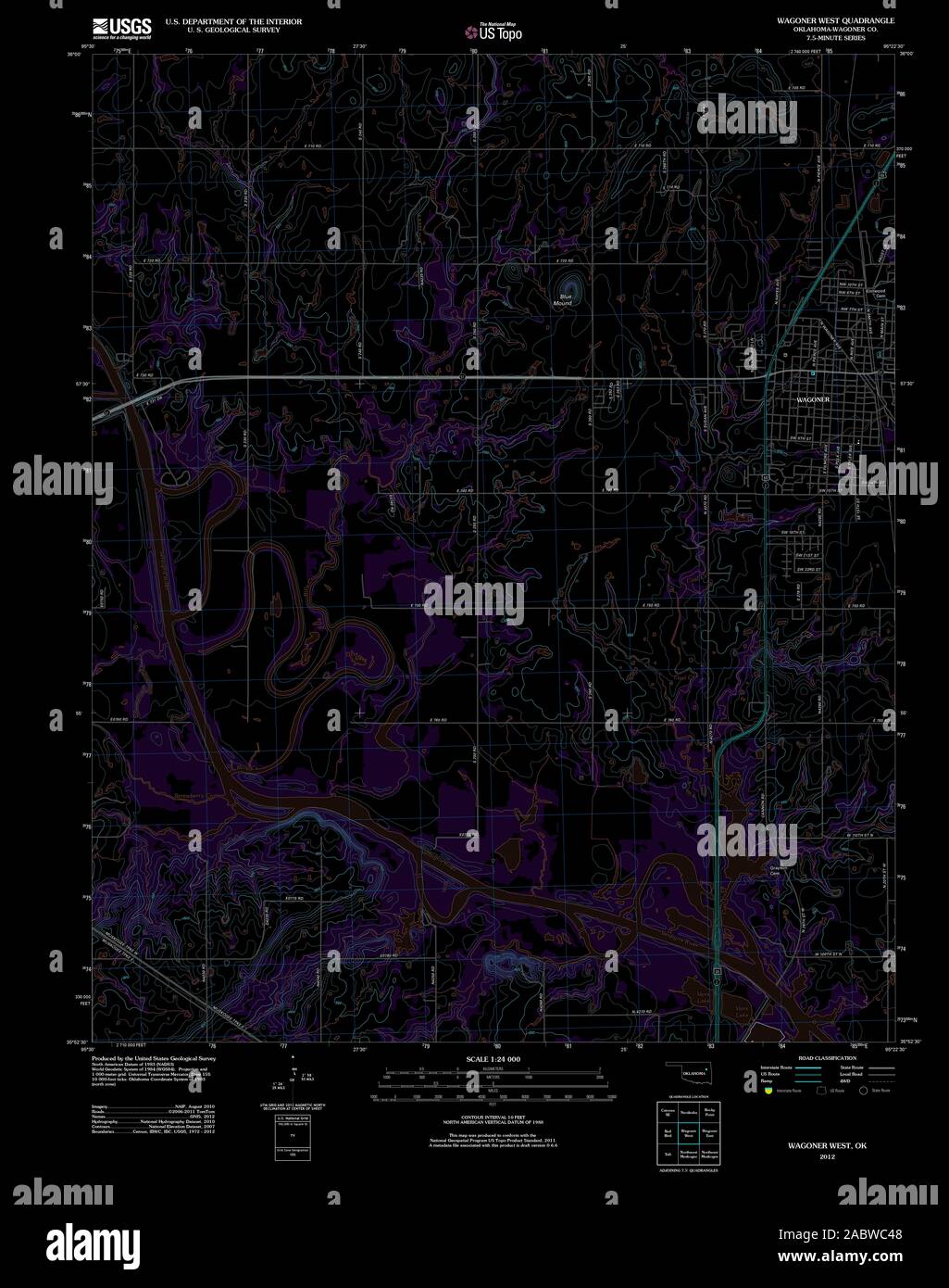 Map of wagoner oklahoma hi-res stock photography and images - Alamy