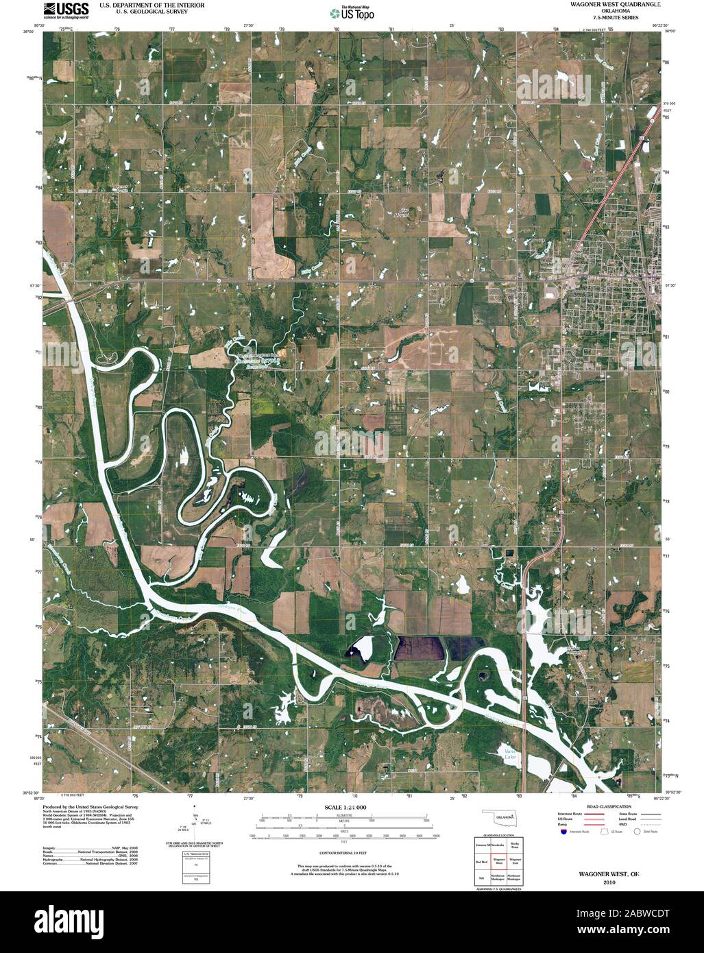 Map of wagoner oklahoma hi-res stock photography and images - Alamy