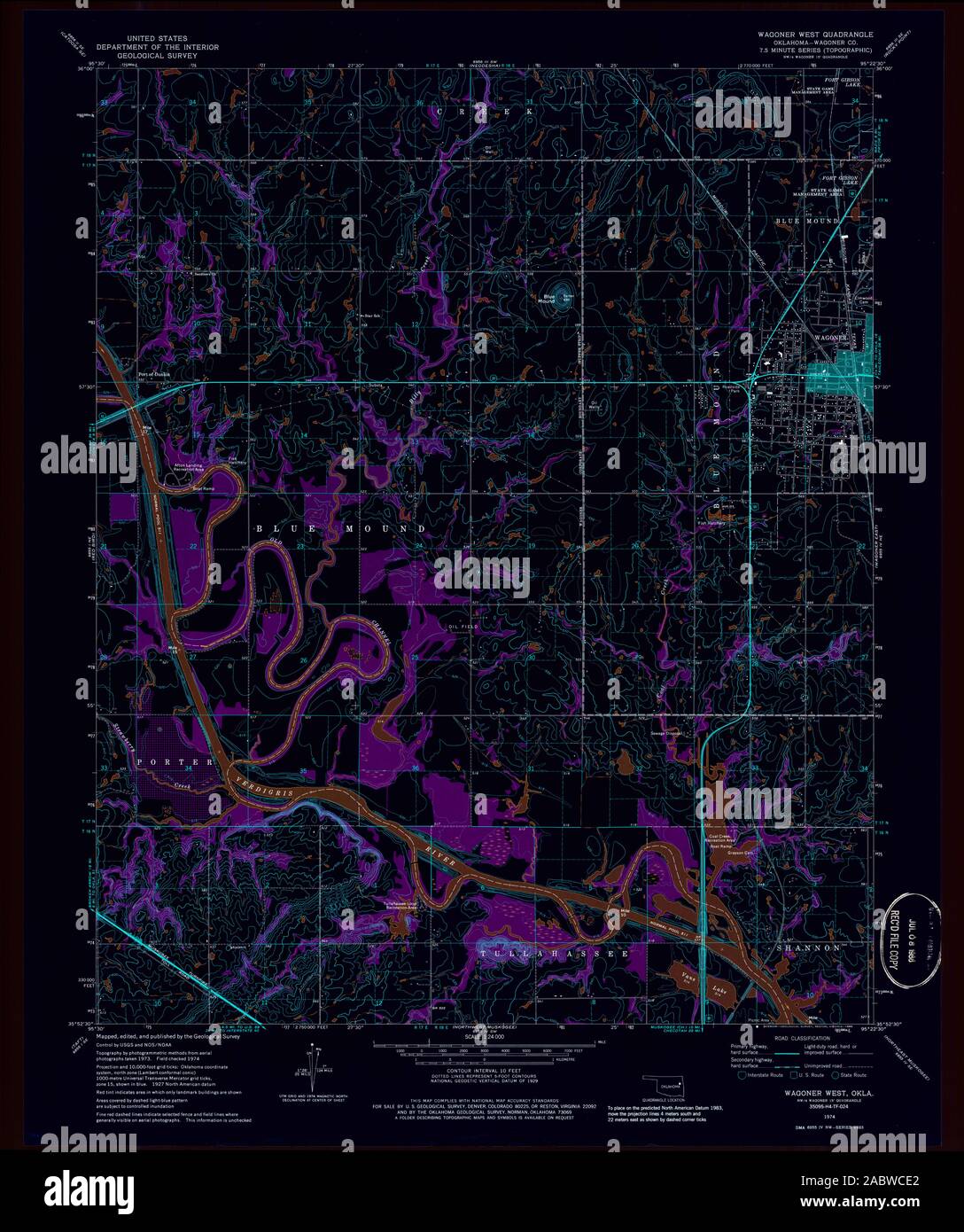 Map of wagoner oklahoma hi-res stock photography and images - Alamy