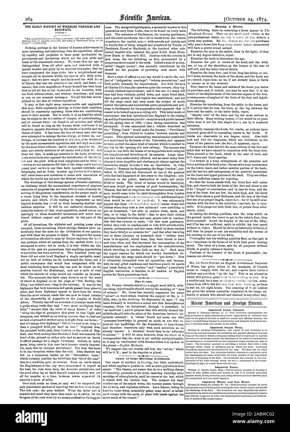 The Scient. Cause of Some Blasting Accidents. 2 64 THE EARLY HISTORY OF ...