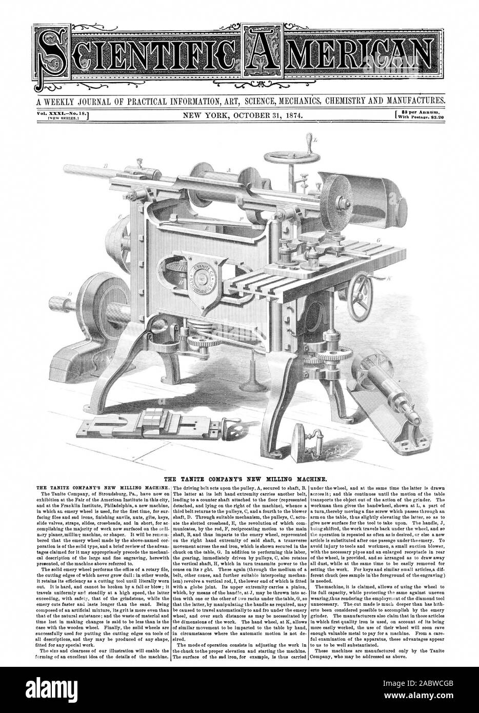 THE TANITE COMPANY'S NEW MILLING MACHINE. 83 per Annum. Vol. XXXIN0.18. ...