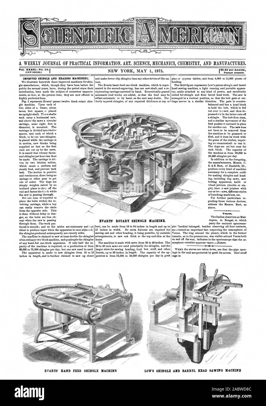 Evarts hand feed shingle machine lows shingle hi-res stock photography ...