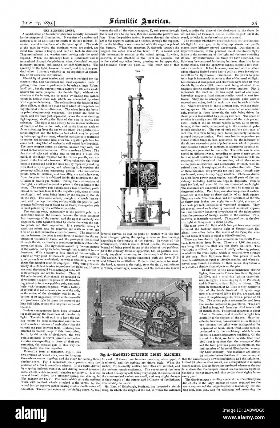 THE ELECTRIC LIGHT. Fig. 2MAGNETO-ELECTRIC LIGHT MACHINE., scientific ...